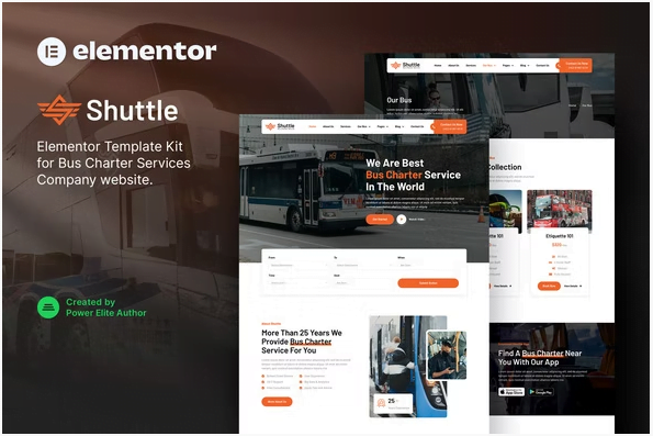 Shuttle – Bus Charter Service & Transport Company Elementor Template ...