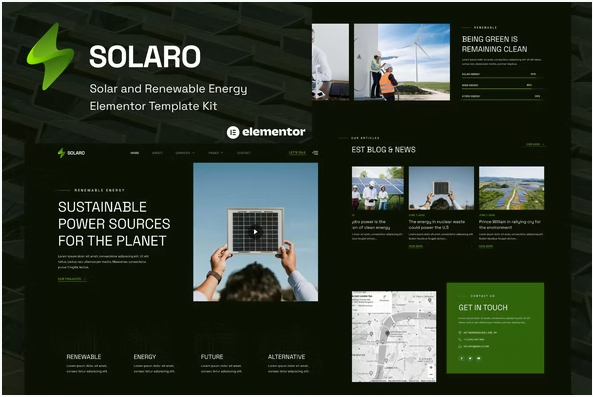Solaro - Solar & Renewable Energy Elementor Template Kit - Themenvato