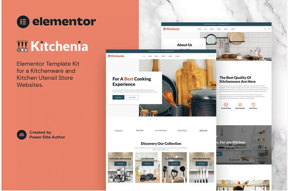 Kitchenia – Kitchenware & Cooking Utensils Store Template Kit - Themenvato