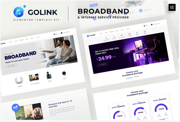Golink - Broadband & Internet Service Provider Template Kit - Themenvato