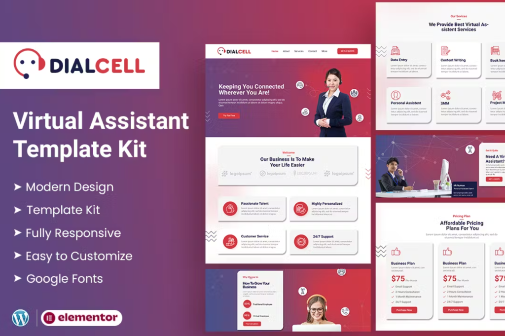 DialCell - Call Center Services & Telemarketing Elementor Template Kit ...