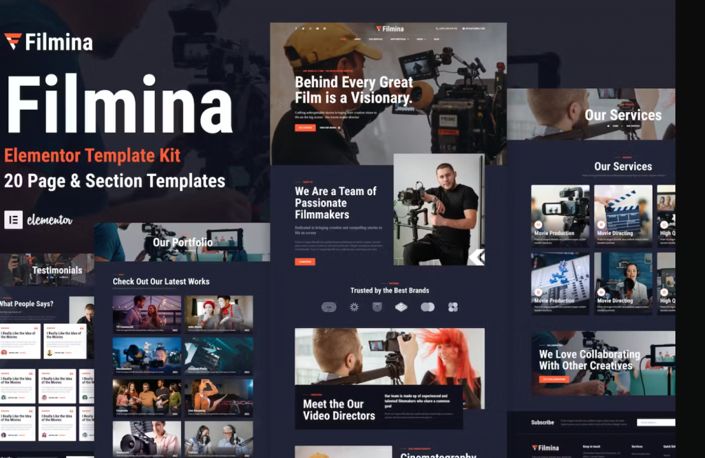 Filmina - Filmmakers & Videographer Elementor Template Kit - Themenvato