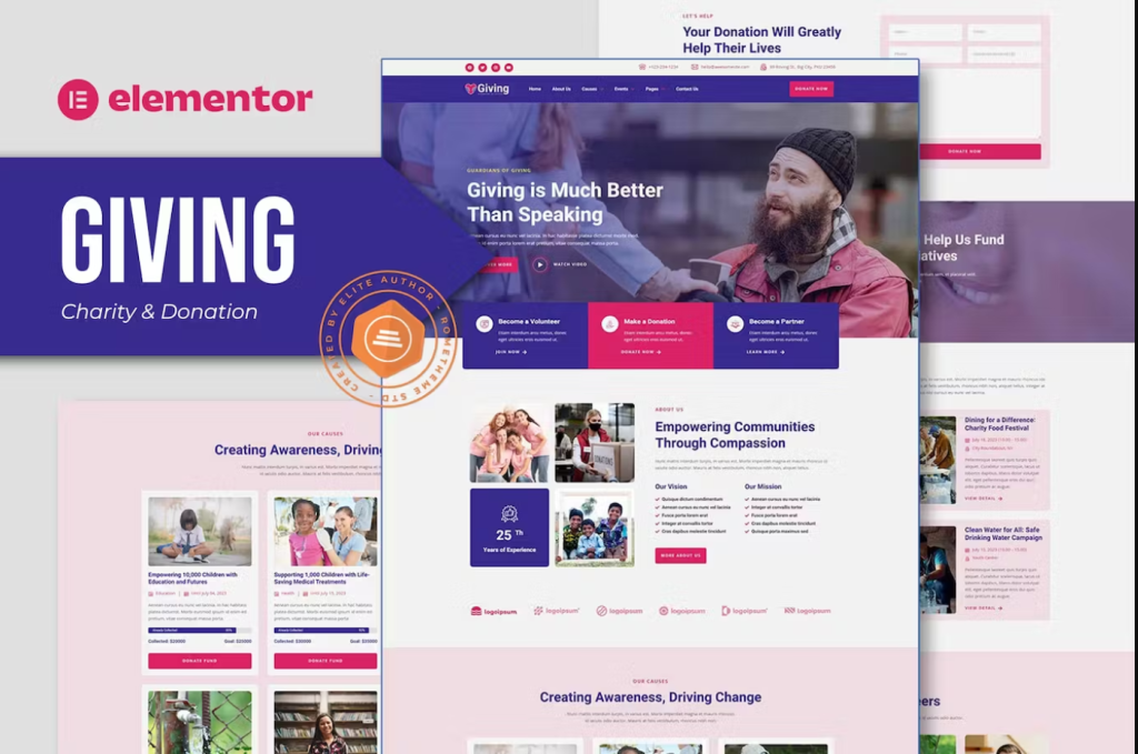 Giving - Charity & Donation Elementor Template Kit - Themenvato
