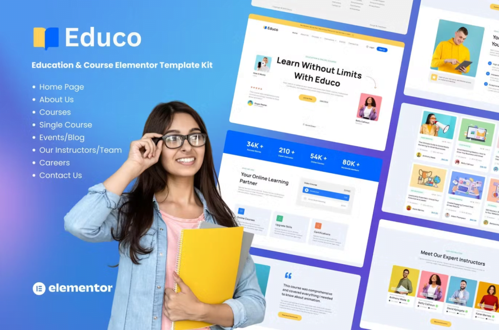 Educo - Education & Online Course Elementor Template Kit - Themenvato