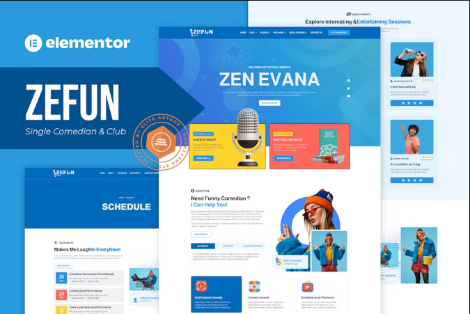 Zefun - Comedian & Entertainer Elementor Template Kit - Themenvato