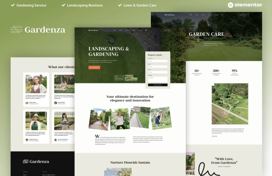 Gardenza - Gardening & Landscaping Elementor Pro Template Kit - Themenvato