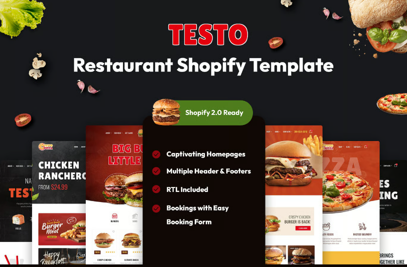 Testo - Cafe Restaurant & Fast Food Shopify Theme - Themenvato